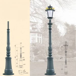 Victorian Single Light Aluminum Outdoor Furniture Ornamental Lamp Post