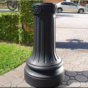 Classic Black Round Flange Cast iron Lamp Post Base for Sale