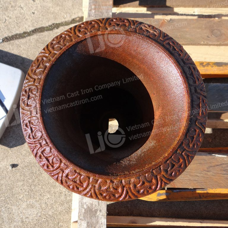Rust Cast Iron Garden Urn Planter Including Base Wholesaler